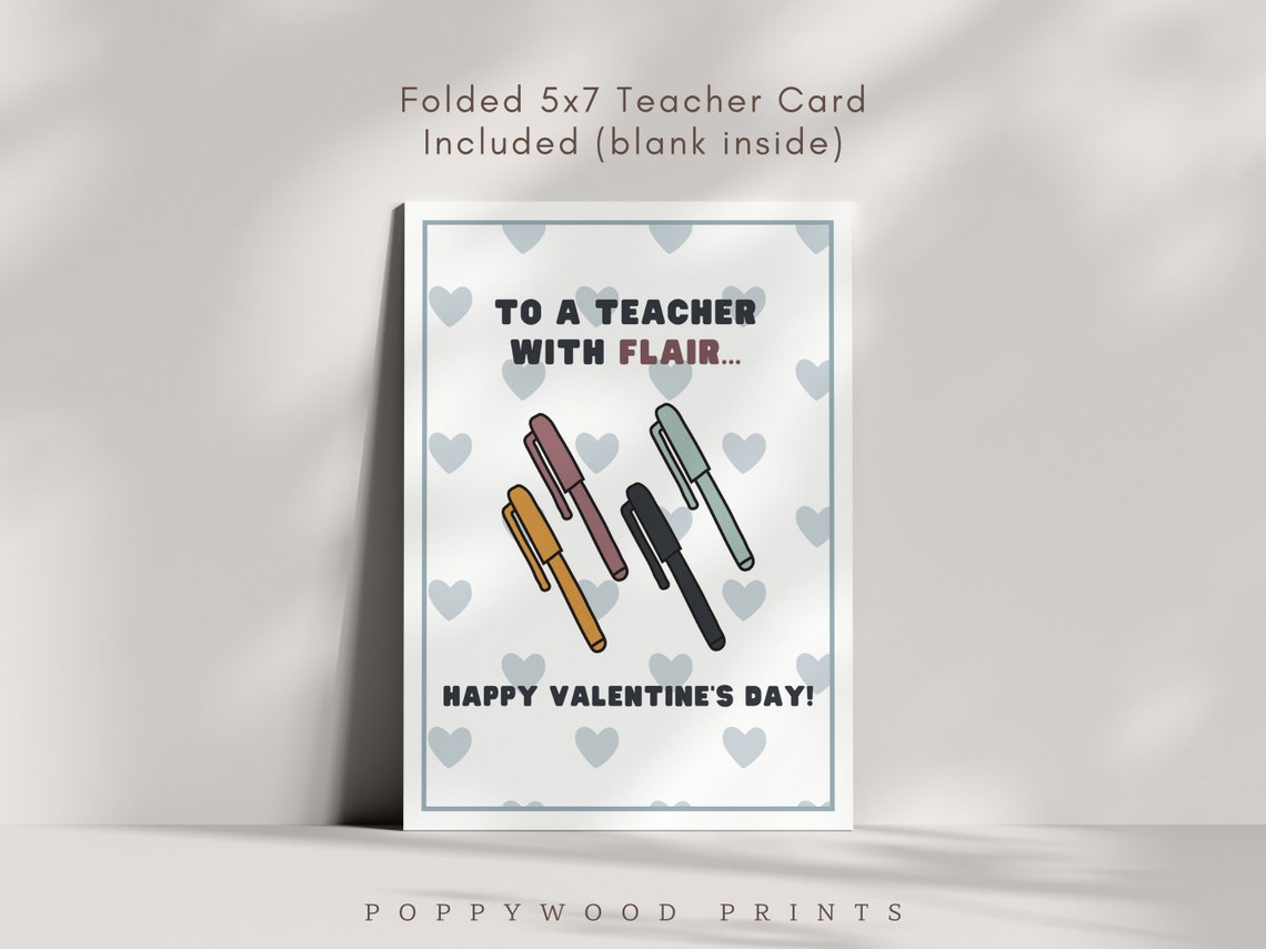 School Supplies Printable Valentine Cards for Kids Instant Download ...