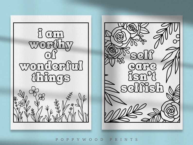 Affirmations Printable Coloring Sheets - Coloring Pages for Adults ...
