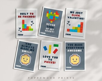 Printable BUILDING BLOCKS Valentine’s Day Cards for Kids – Classroom ...