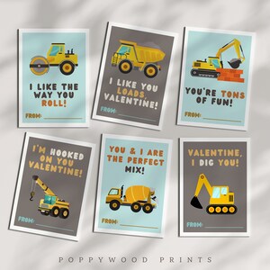 Construction Printable Valentine Cards for Kids - Instant Download ...