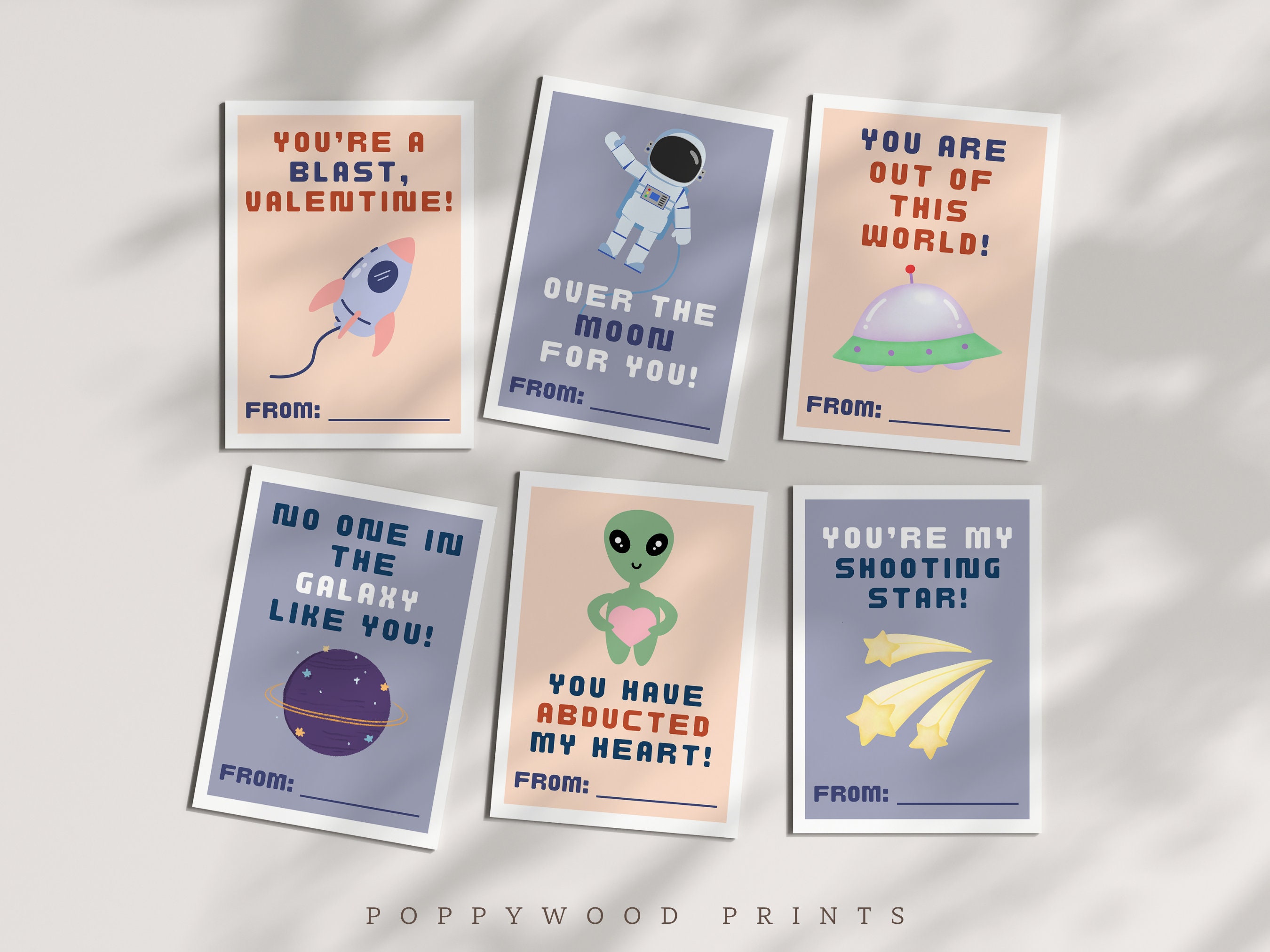 Outer Space Printable Valentine Cards for Kids - Instant Download ...