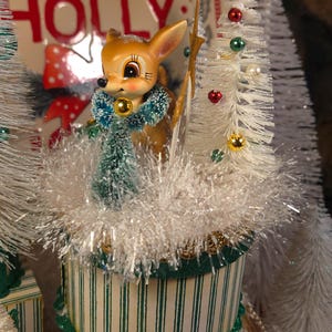 Christmas Retro Santa Helper Deer Small Hat Box/gift/storage Table ...
