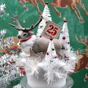 Papa Buck Reindeer Furry Deer Christmas Holiday Décor Table Decoration ...