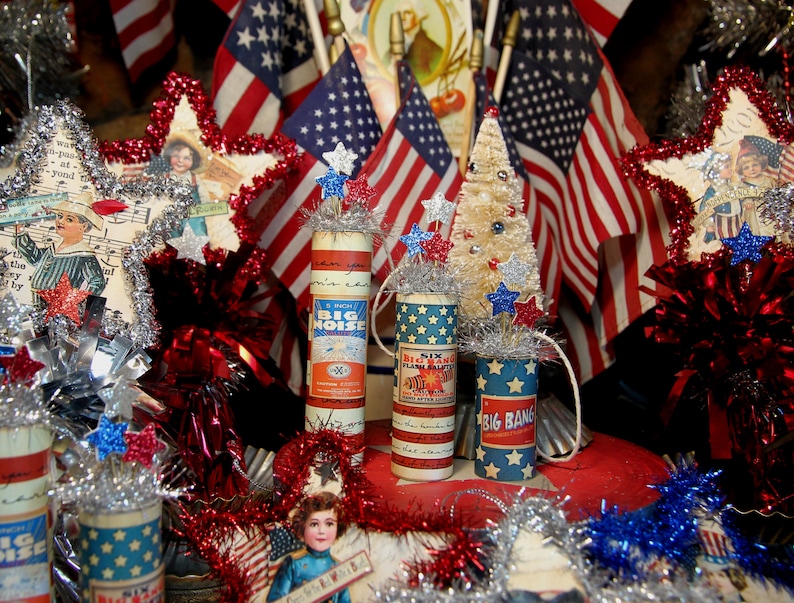 Vintage Replica 4th of July, Independence Day, Patriotic Firecracker ...
