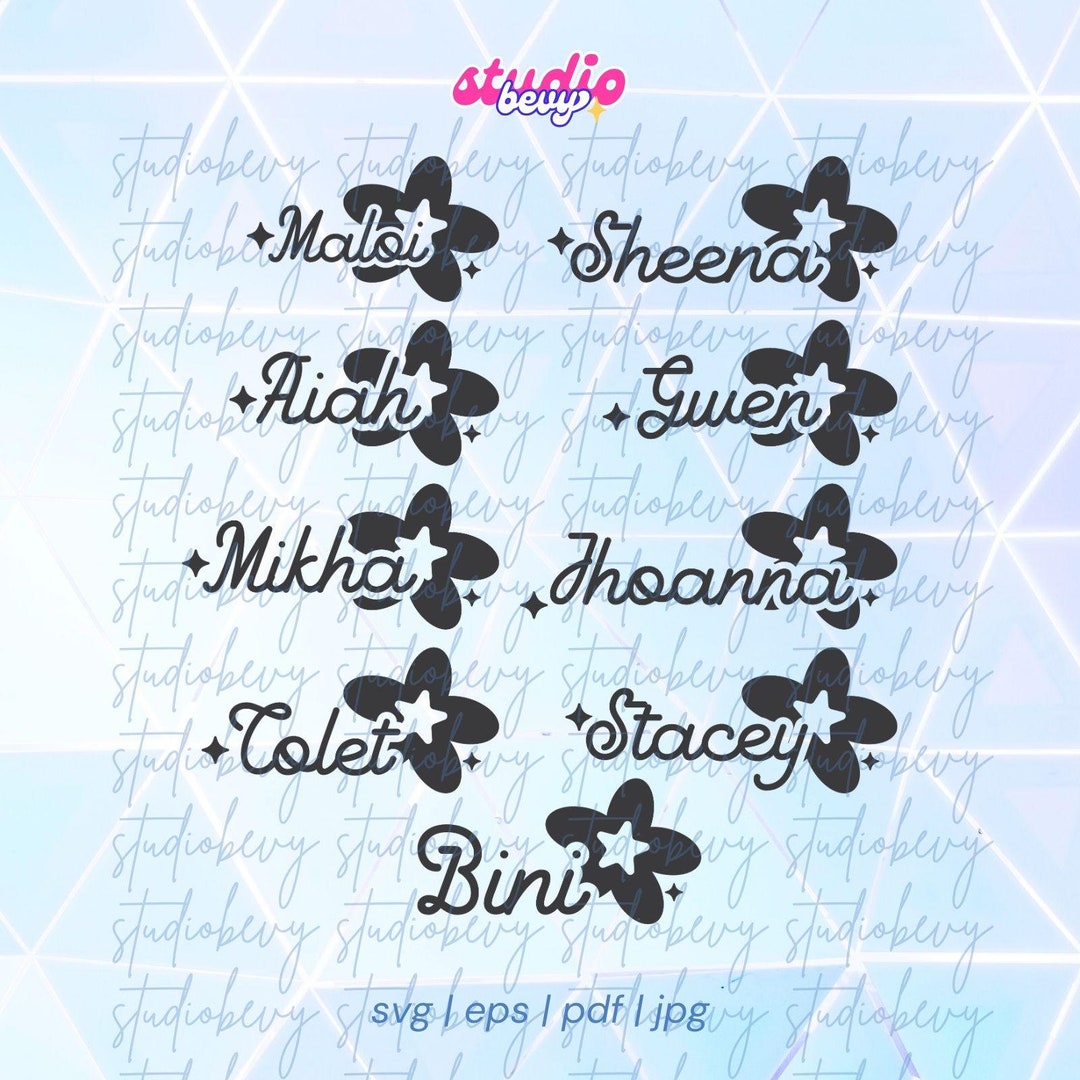 SVG Ppop Kpop BINI Members Decal Cut File Template Silhouette Cameo Png ...
