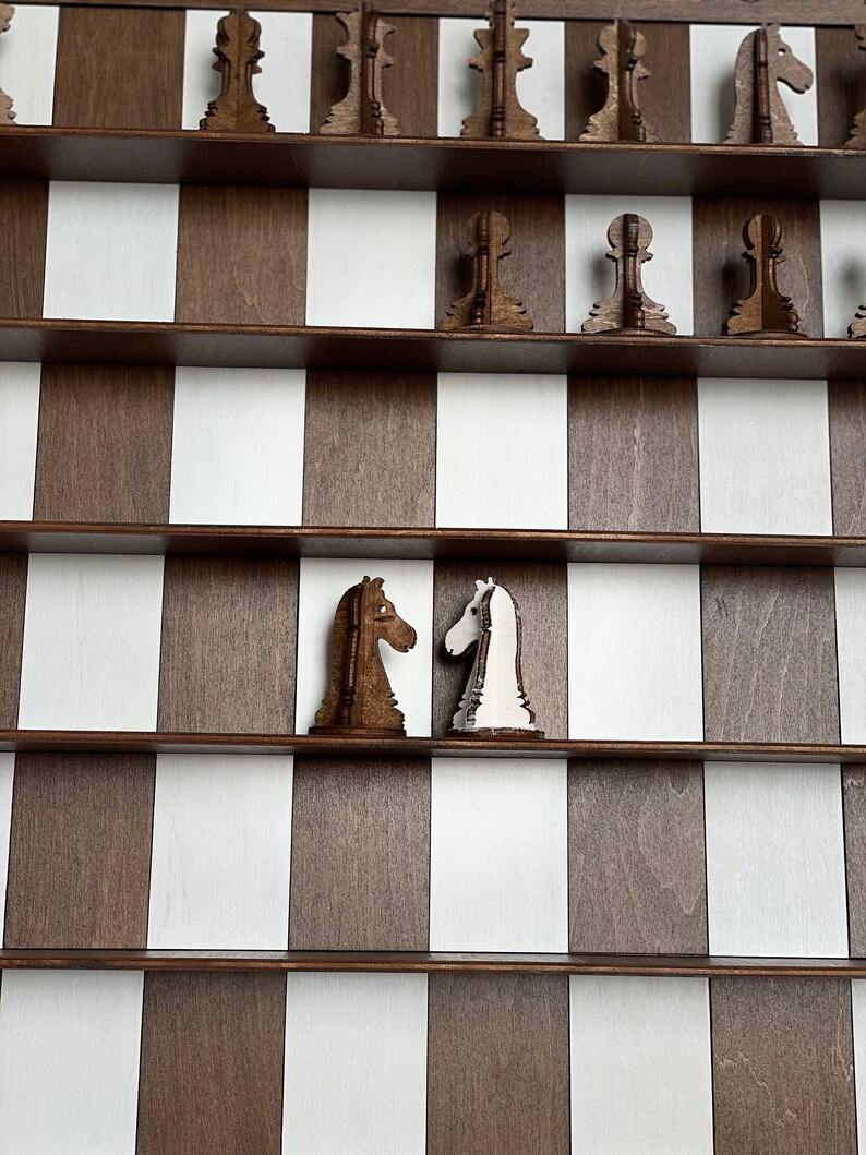 Wooden Vertical Chess Board Handmade Dorm Decor Gifts for Grandpa ...