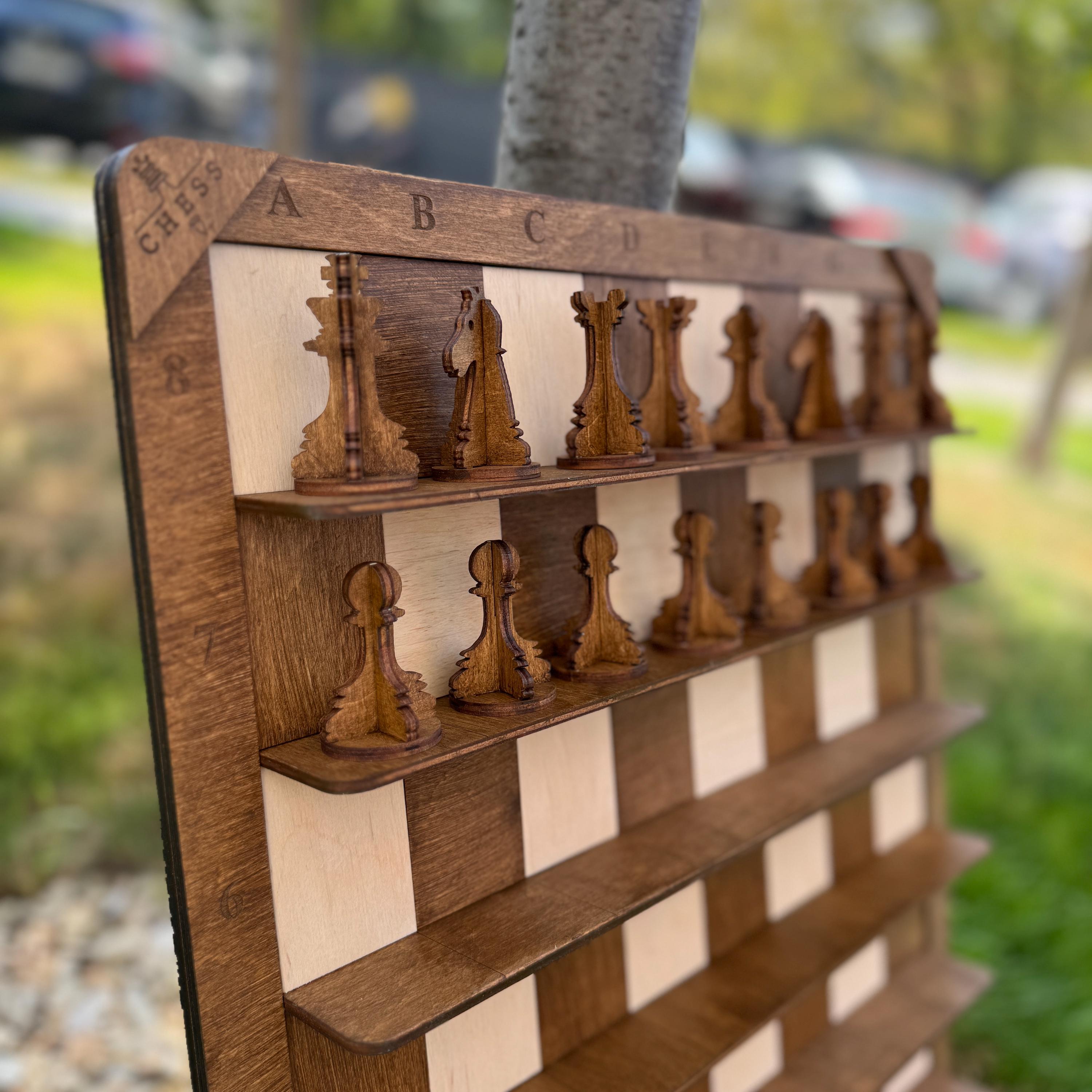 Wall Chess Art Board Home Decor Gift Large Vertical Chess Set Office ...