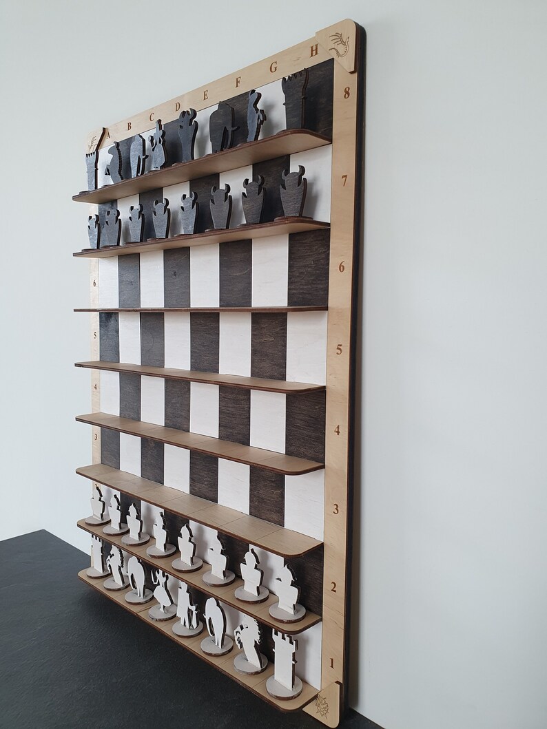 Wedding Anniversary Gift Handmade Wooden Wall Chess Set Cottagecore ...