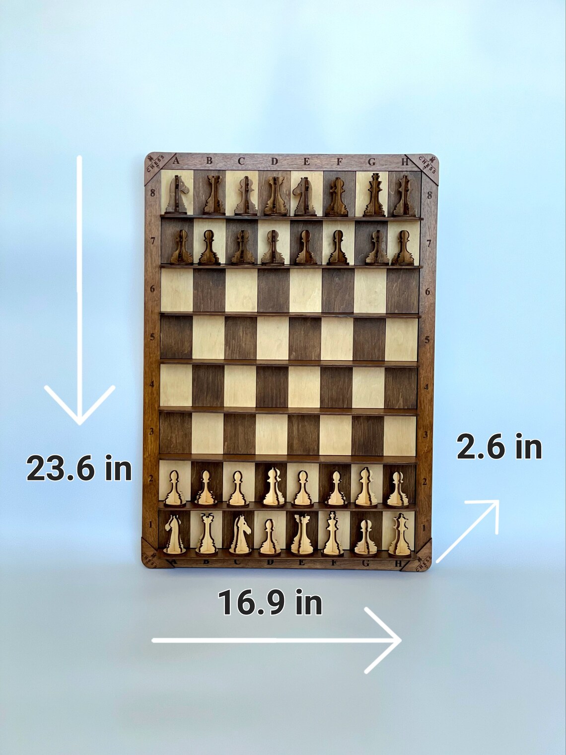 Wall-mounted Chessboard With Shelf 3D Chess Picture Chess Wall Art Gift ...
