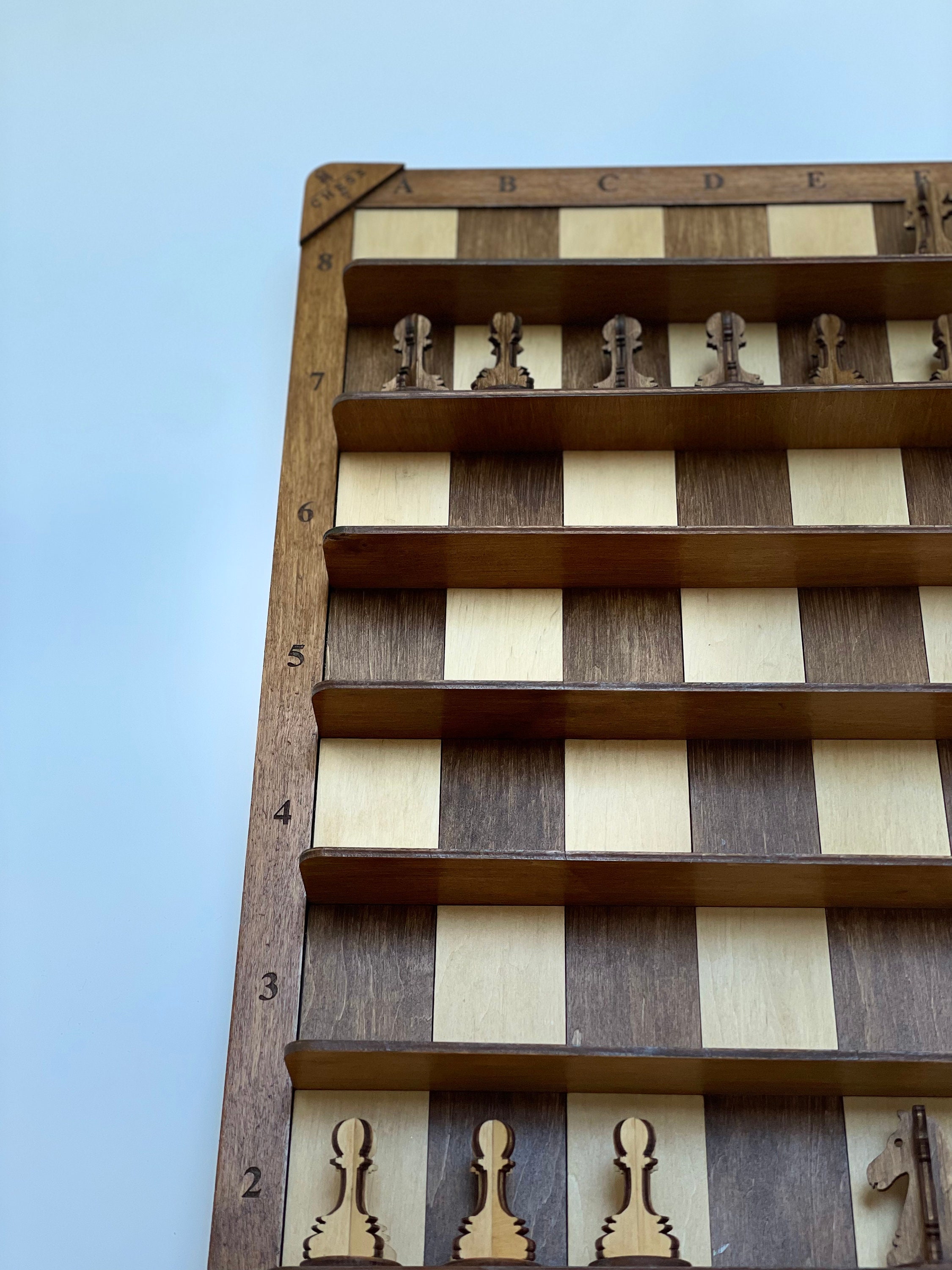 Wall-mounted Chessboard With Shelf 3D Chess Picture Chess Wall Art Gift ...