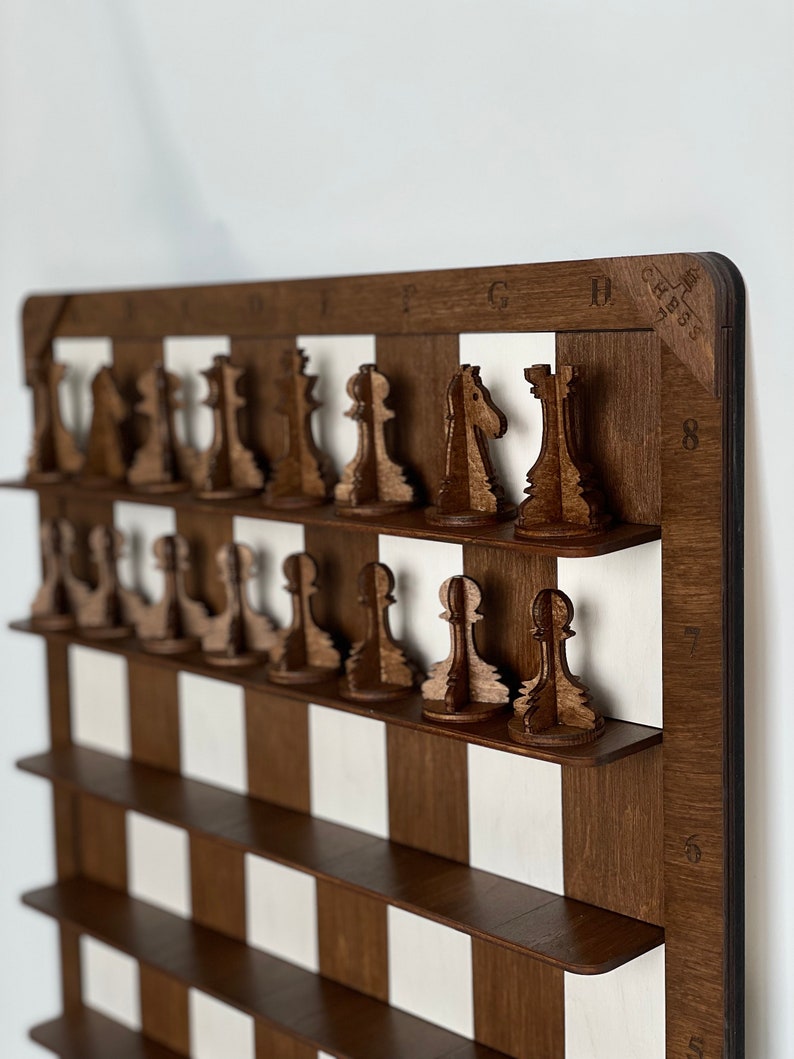 Vertical Chess Board With Chess Pieces Large Wall Decor Decorative Set ...