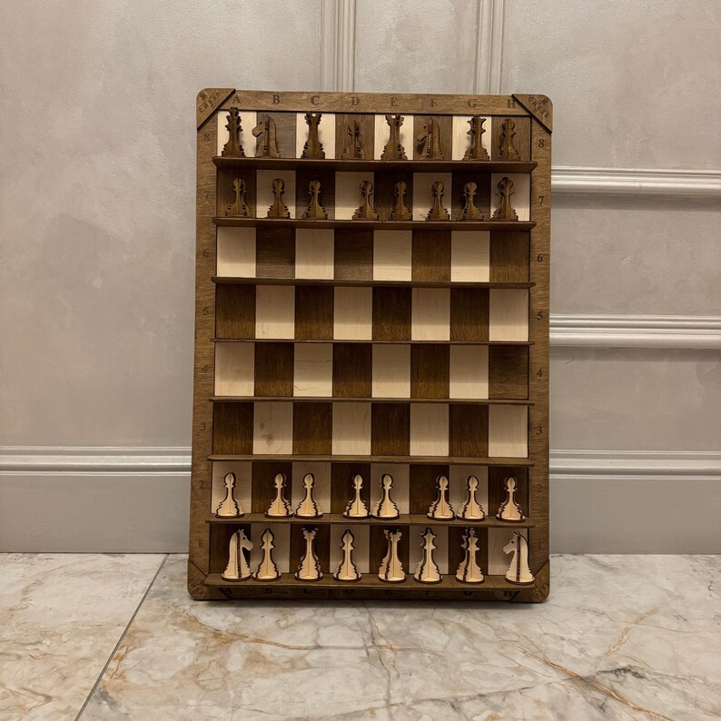 Wall Chess Art Board Home Decor Gift Large Vertical Chess Set Office ...