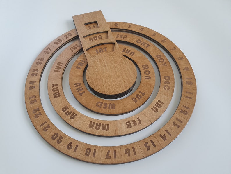 Wooden Perpetual Calendar Wall Hanging Family Calendar Large Custom ...