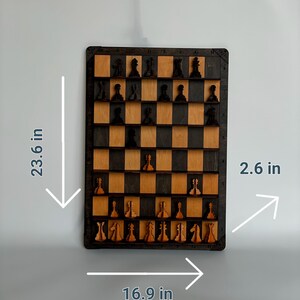 Wooden Wall Chess Set Large Wall Decor Handmade Gift for Him Living ...