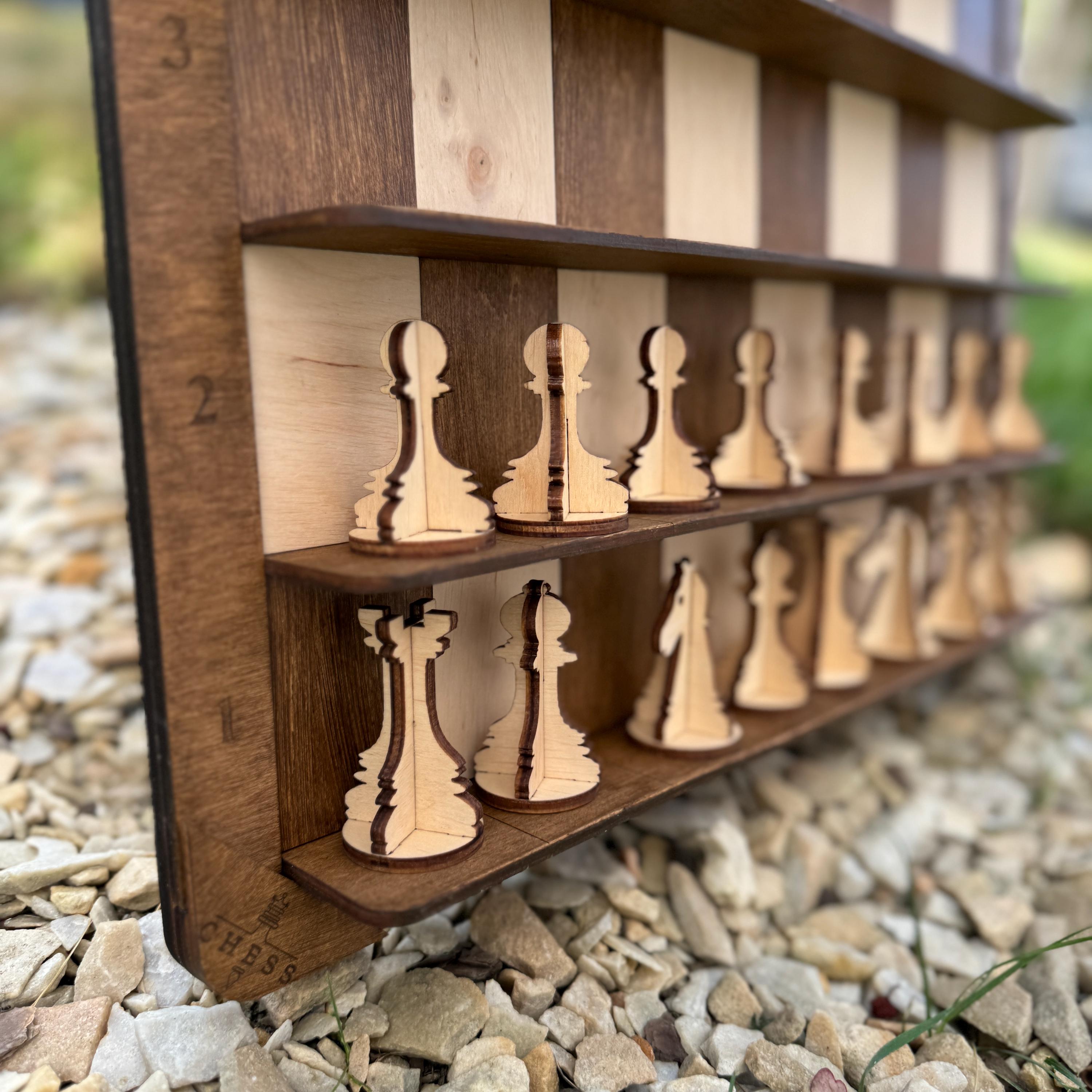 Wall Chess Art Board Home Decor Gift Large Vertical Chess Set Office ...