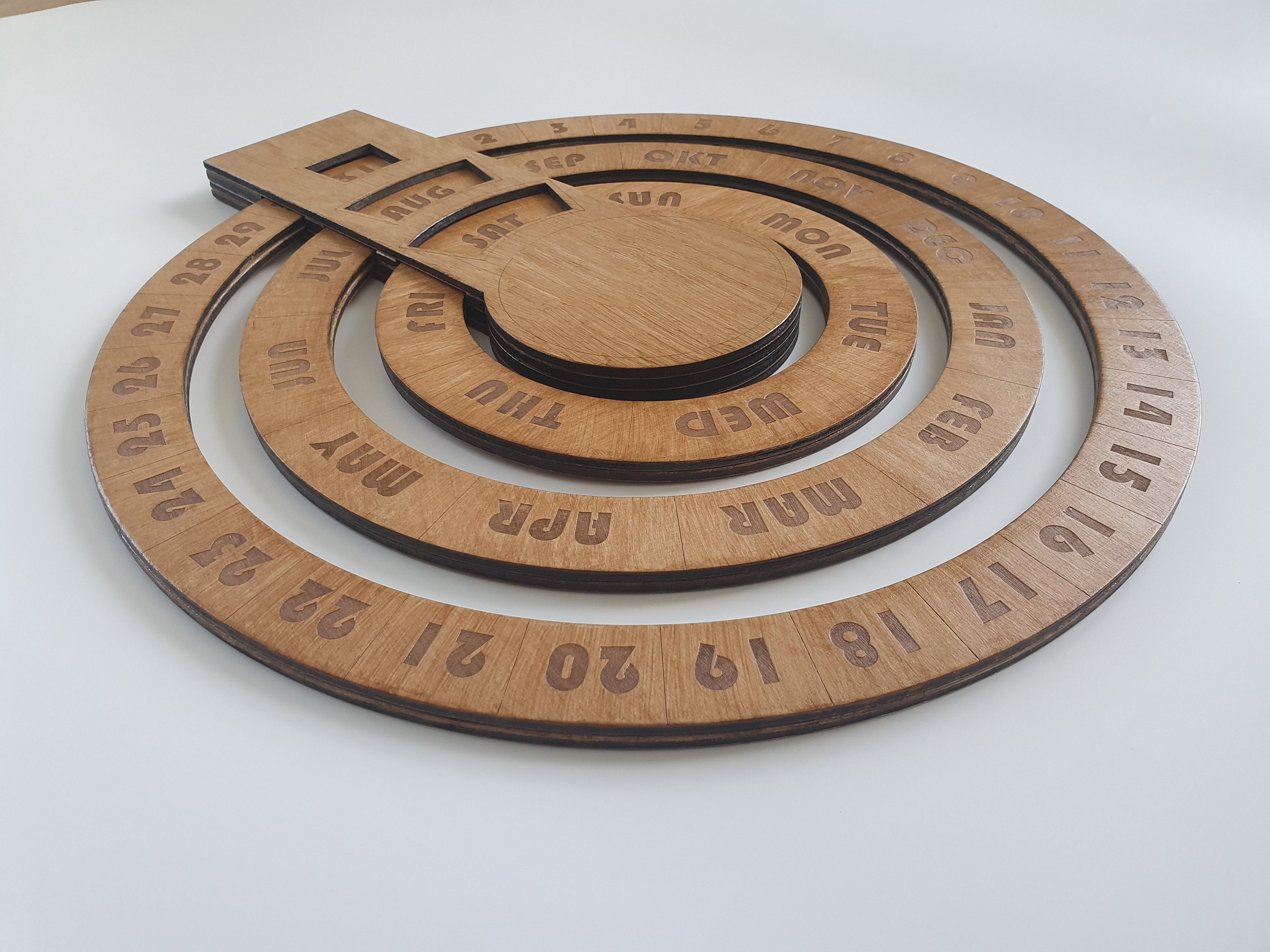 Large Wooden Perpetual Calendar Wall Hanging Family Calendar Custom ...