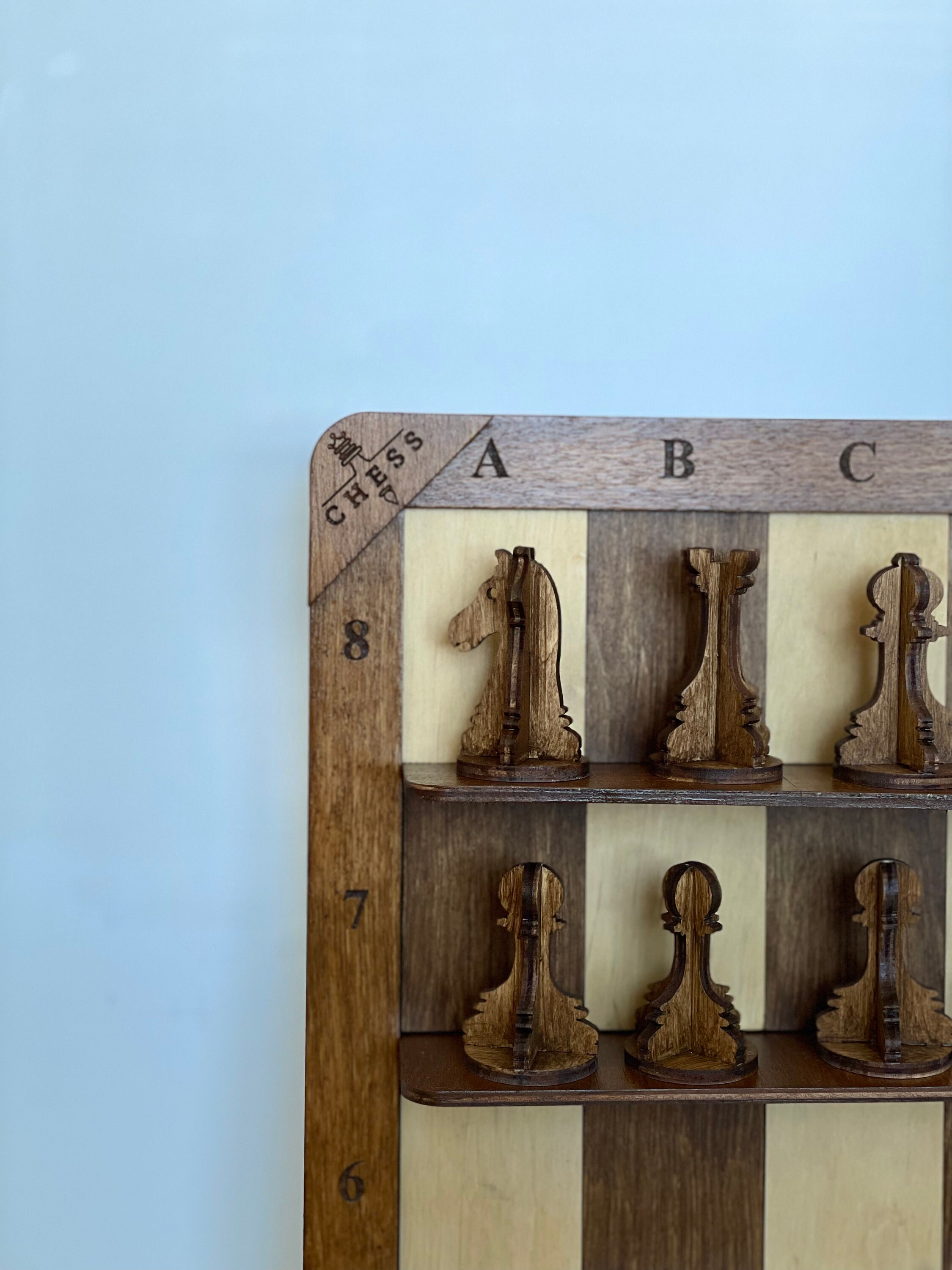 Wall-mounted Chessboard With Shelf 3D Chess Picture Chess Wall Art Gift ...