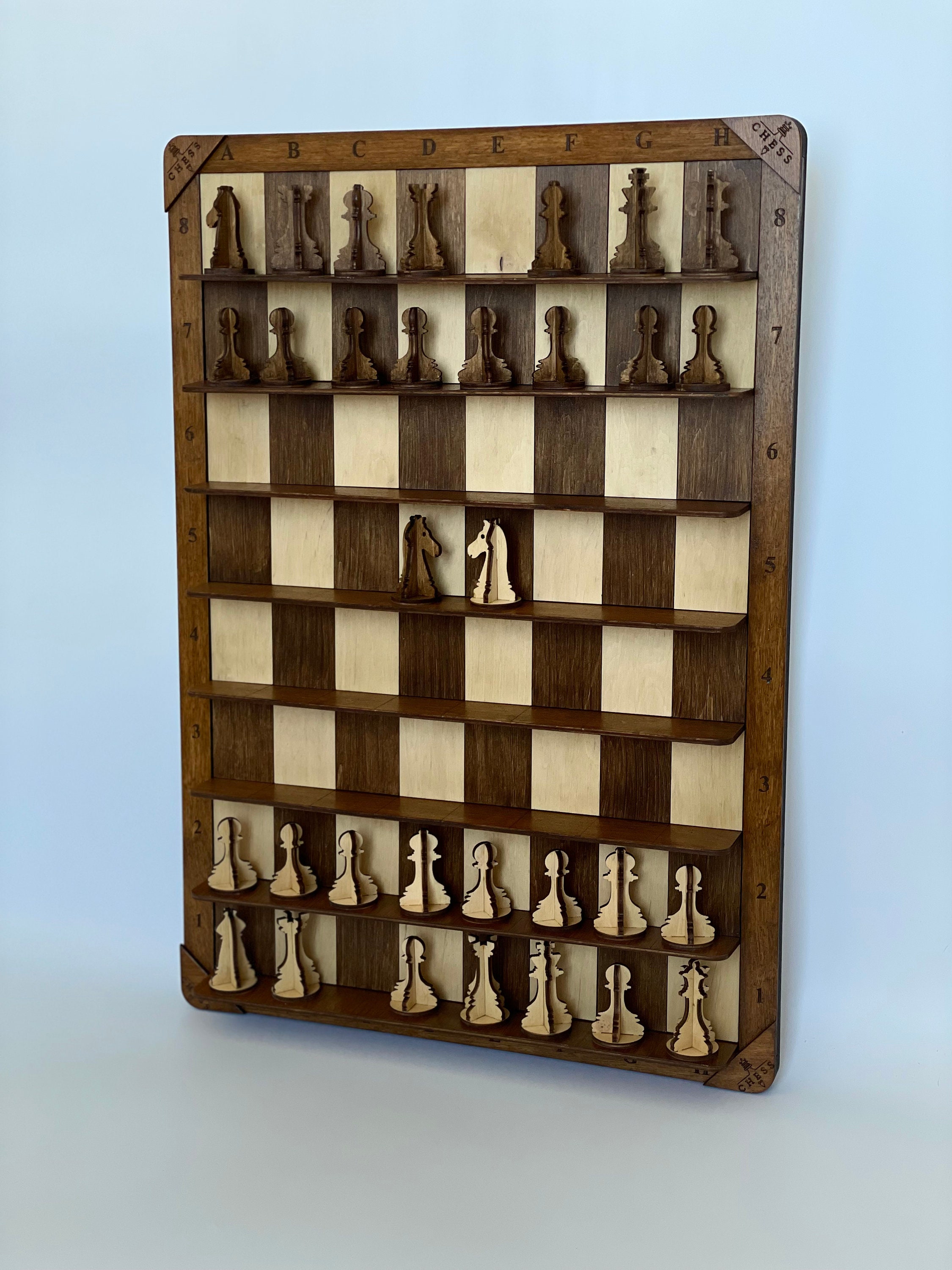 Vertical Chess Board Gift Dad&grandpa Large Wall Chess Set Chess Pieces ...