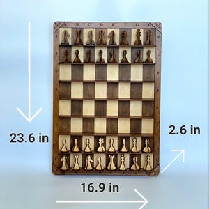Personalized Chess Board Game Engraved Wooden Chess Board Office Decor ...
