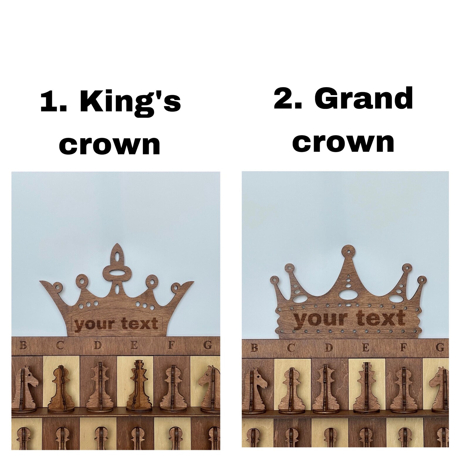 Wooden Wall Chess Set Large Wall Decor Handmade Gift for Him Living ...