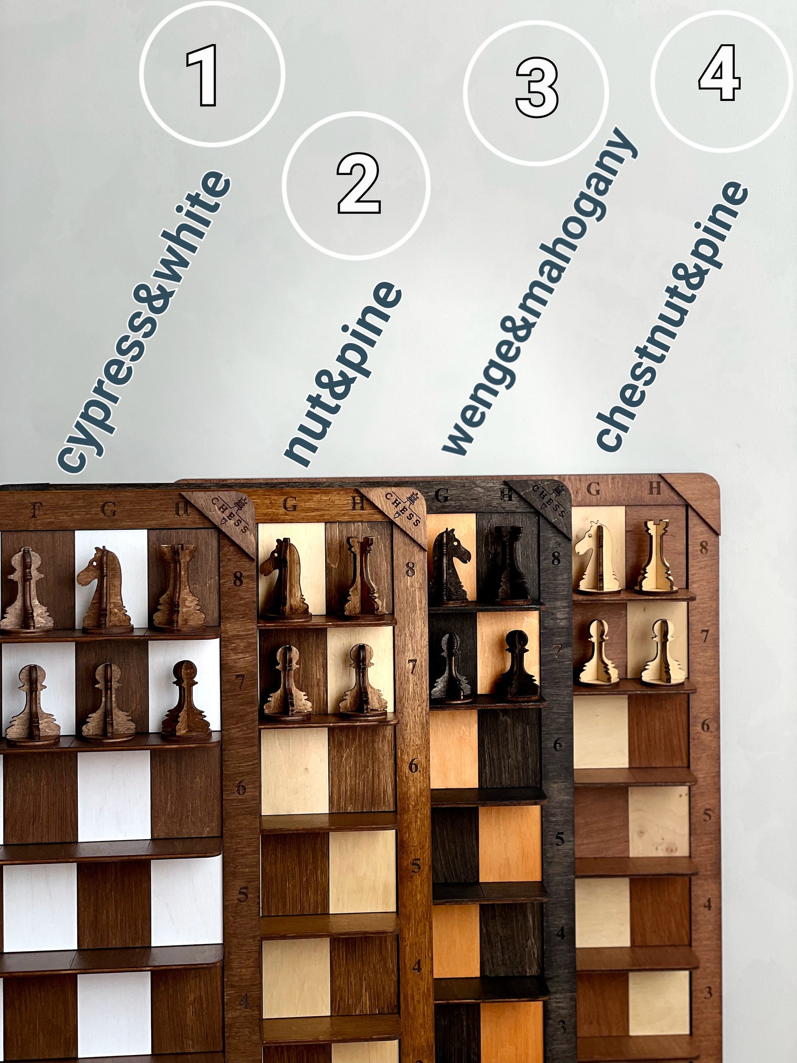 Wooden Vertical Chess Board Handmade Dorm Decor Gifts for Grandpa ...