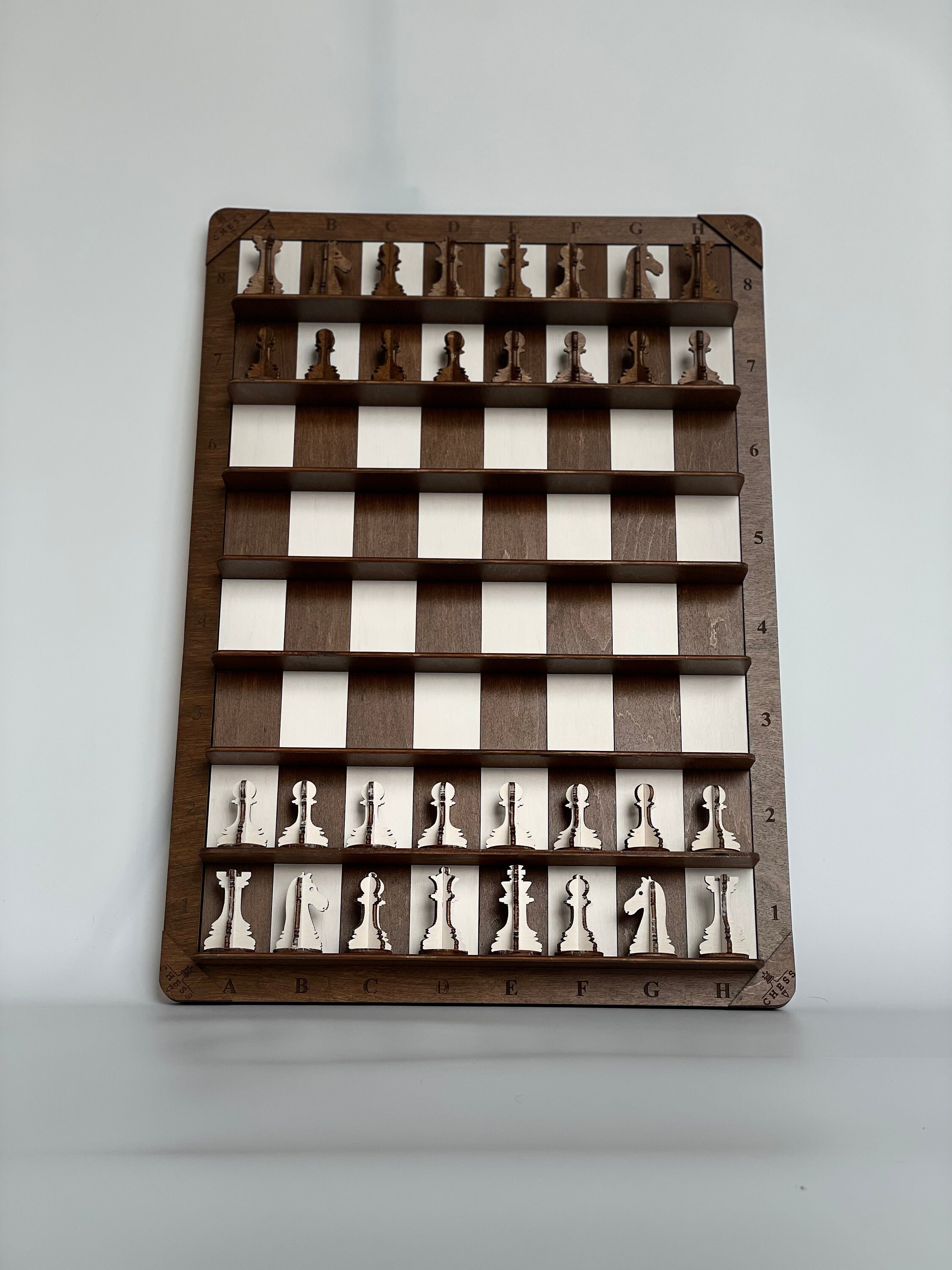 Wooden Wall Chess Set Vertical Chessboard Farmhouse Decor Bedroom Chess ...