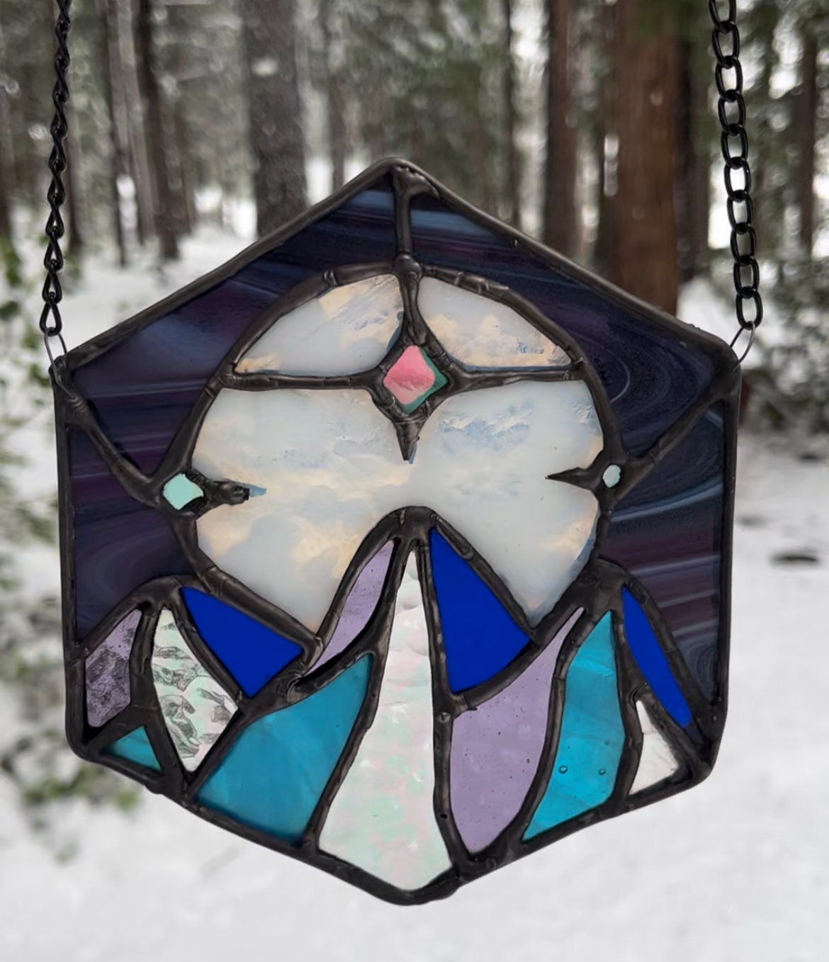 Velaris Hexagon Stained Glass Suncatcher - Etsy