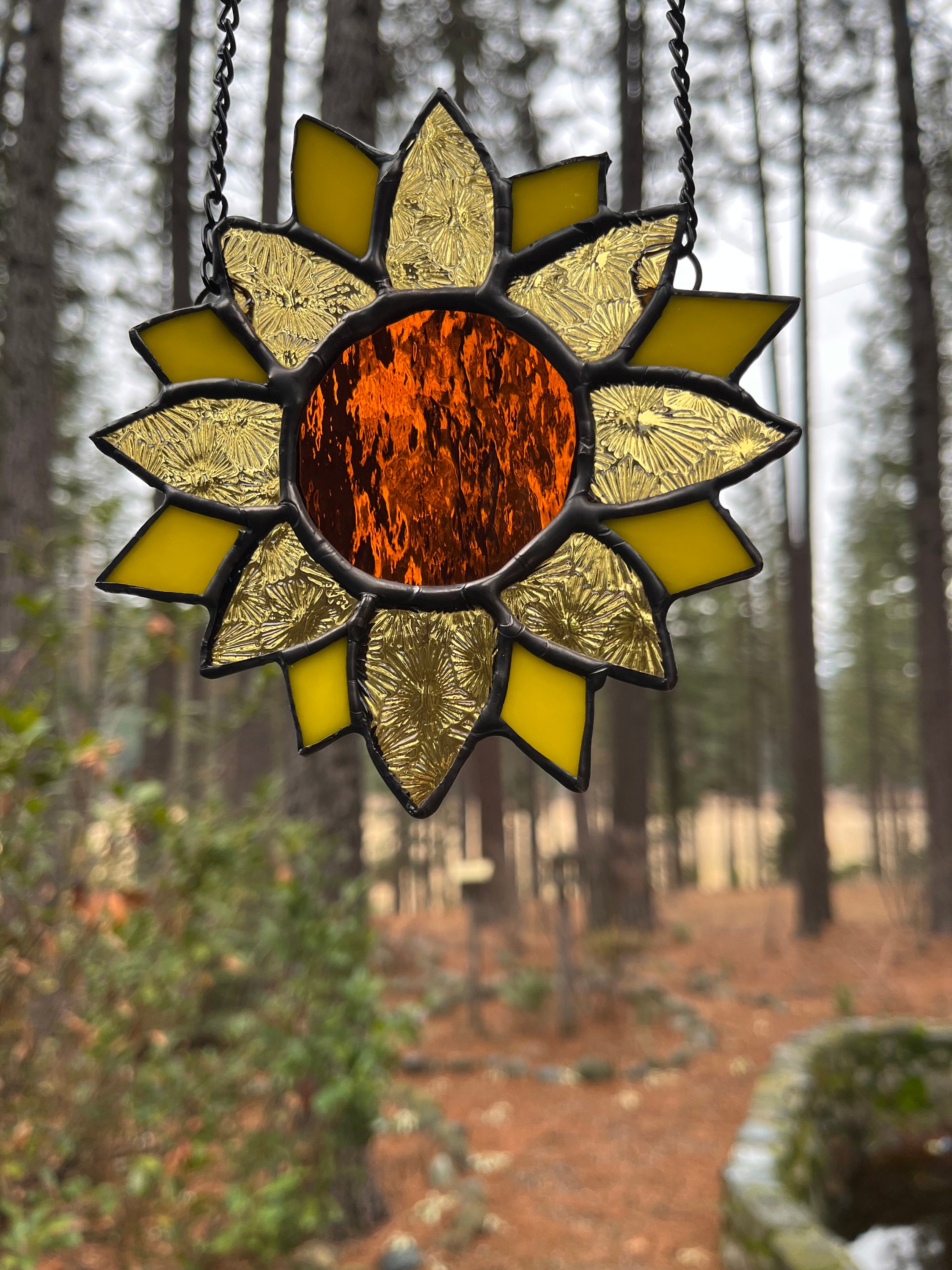 Stained Glass Sunflower - Etsy