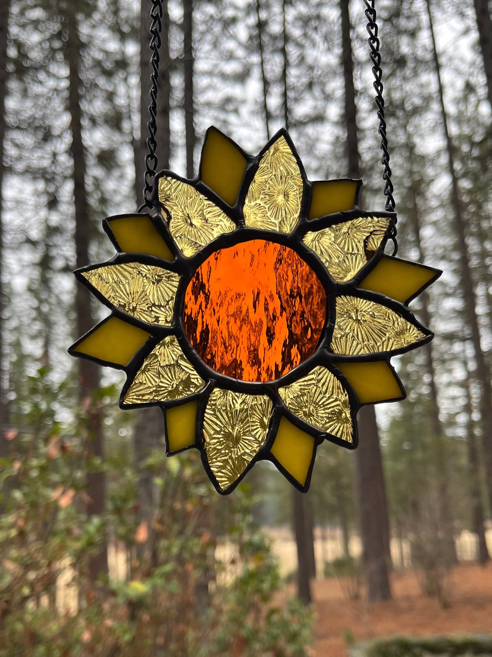 Stained Glass Sunflower - Etsy