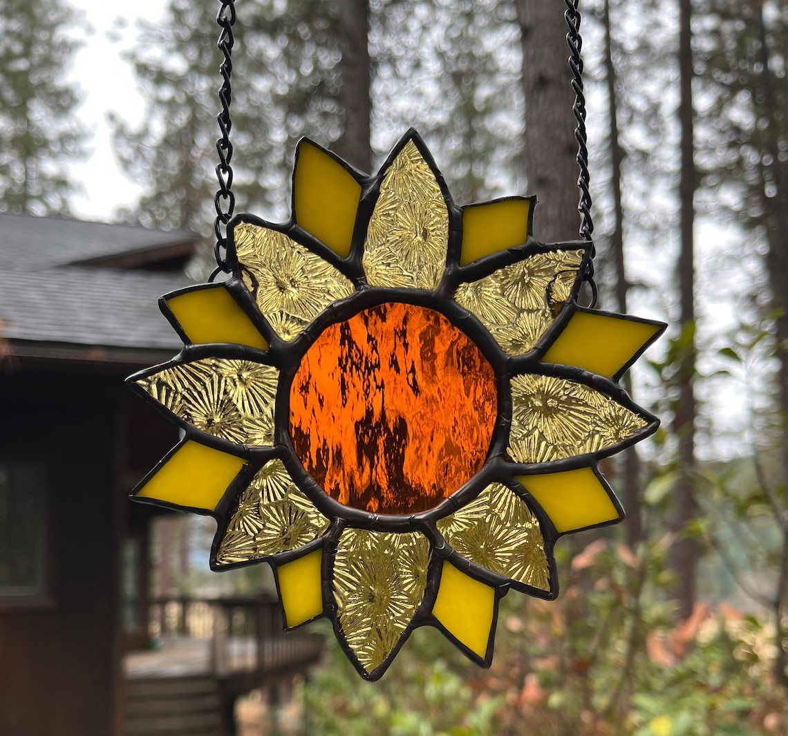 Stained Glass Sunflower - Etsy