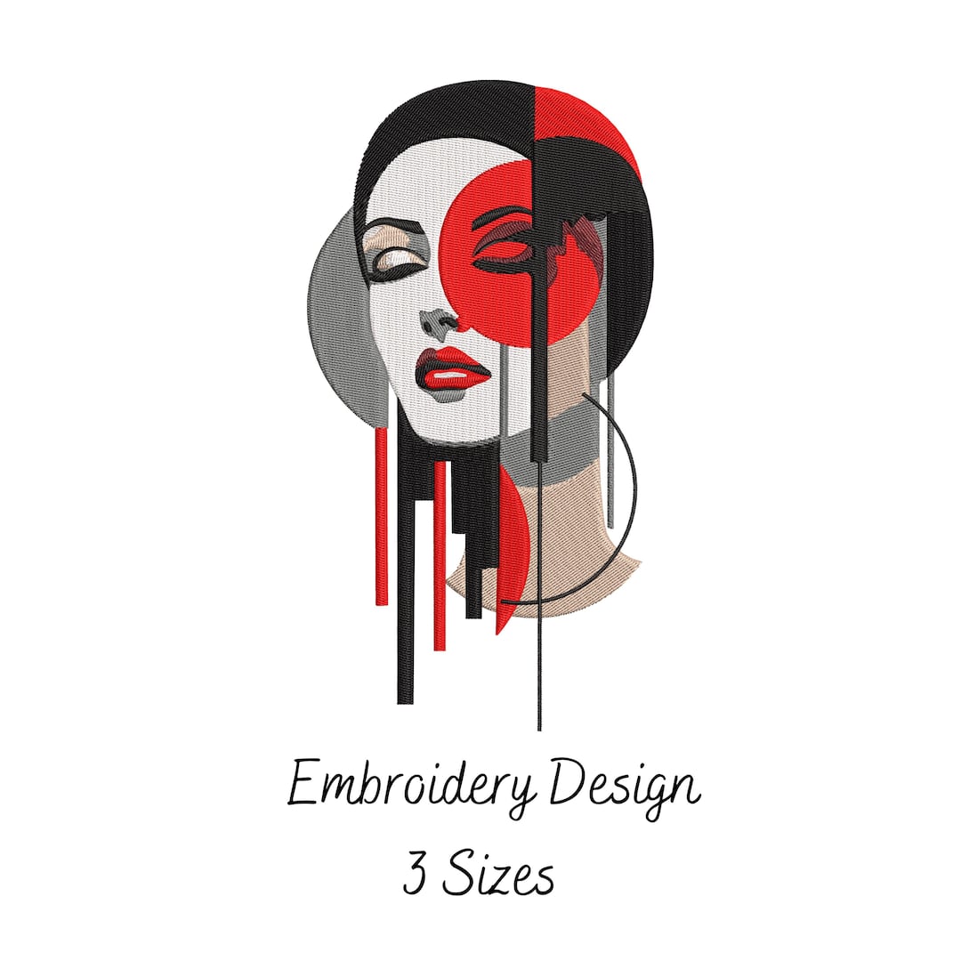 Modern Art Deco Machine Embroidery Design, 3 Sizes, Embroidery Pattern ...