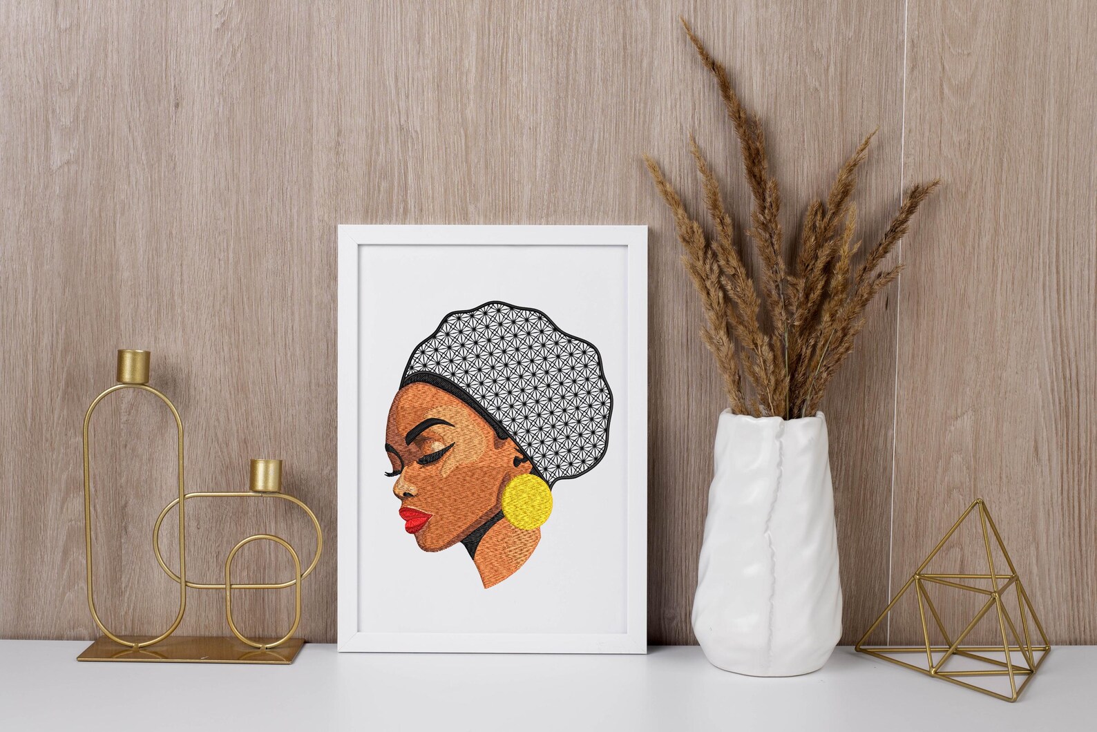 Black Woman Machine Embroidery Design, 3 Sizes, Embroidery Pattern ...