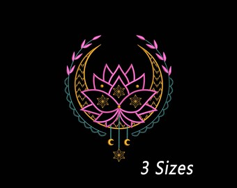 Mandala Lotus Machine Embroidery Design 2 Sizes - Etsy