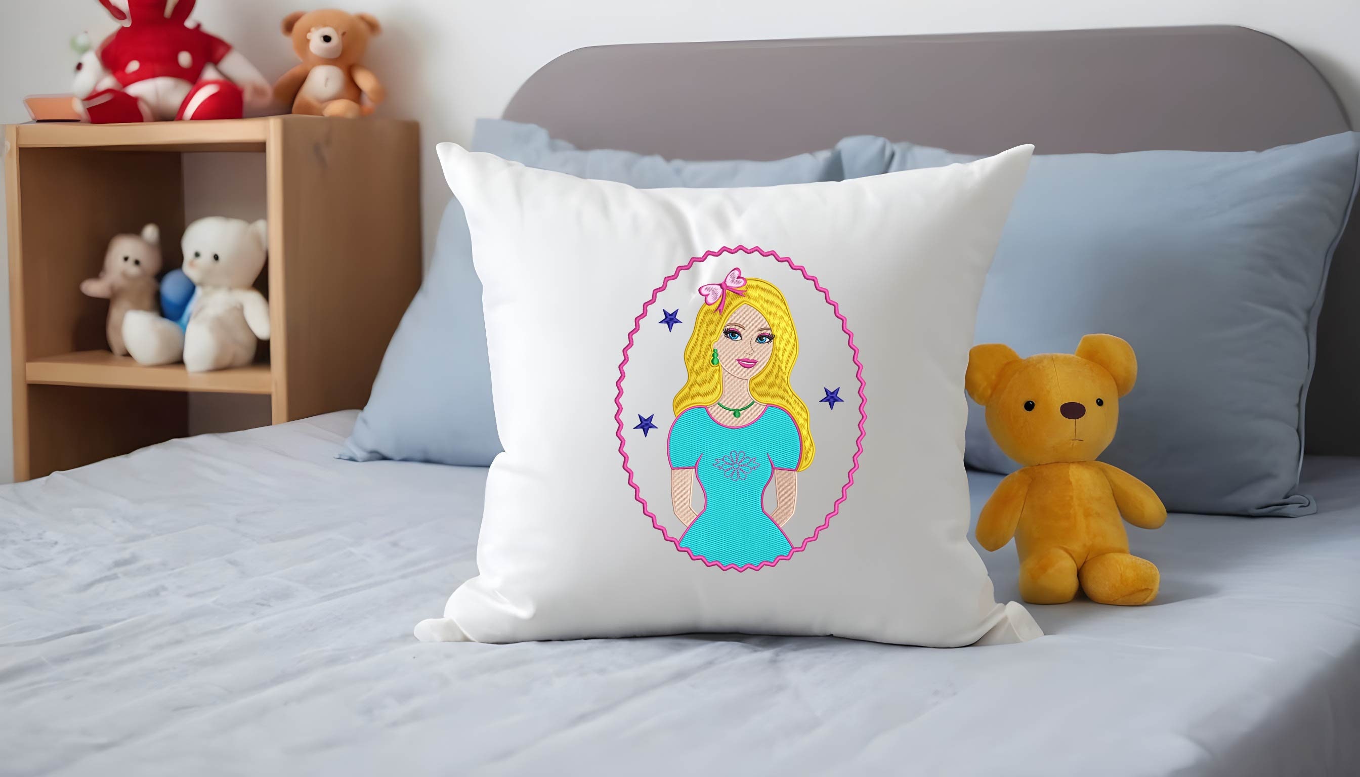 Barbie Girl Embroidery Design, Barbie Embroidery File, Doll Embroidery ...