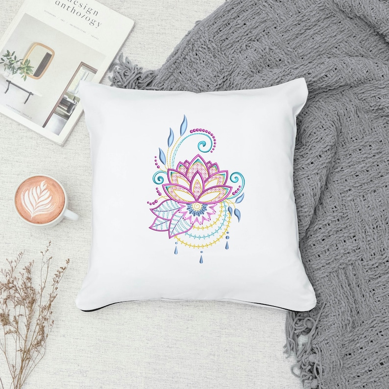 Lotus Mandala Machine Embroidery Design, 3 Sizes, Embroidery Pattern ...