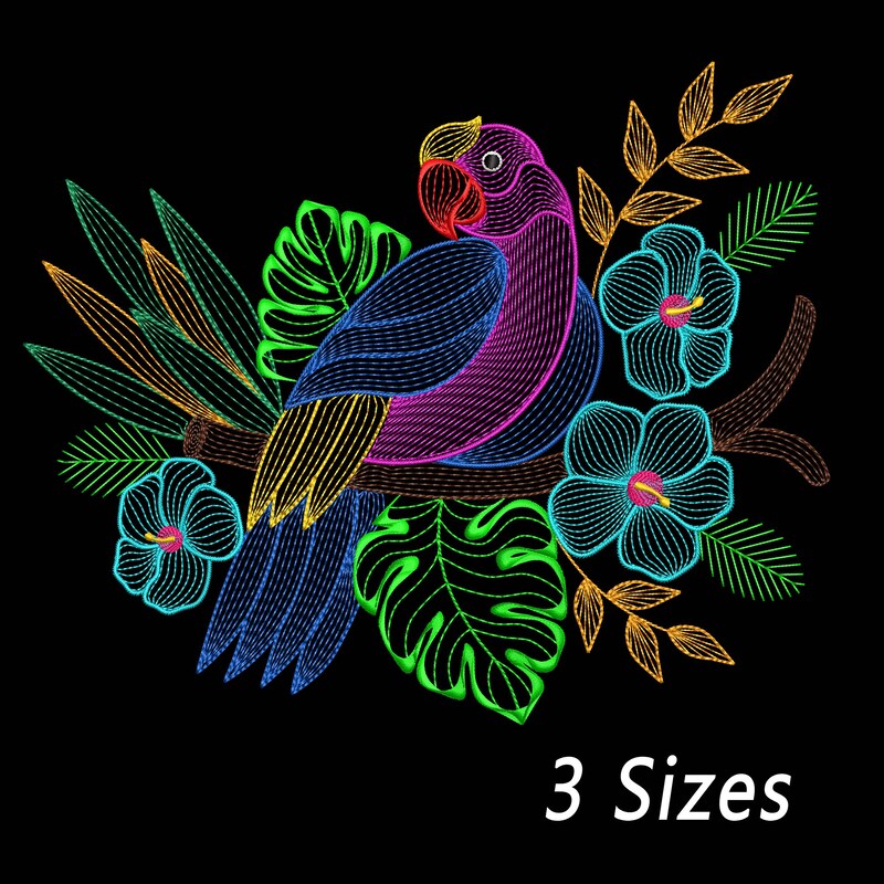 Parrot Embroidery - Etsy