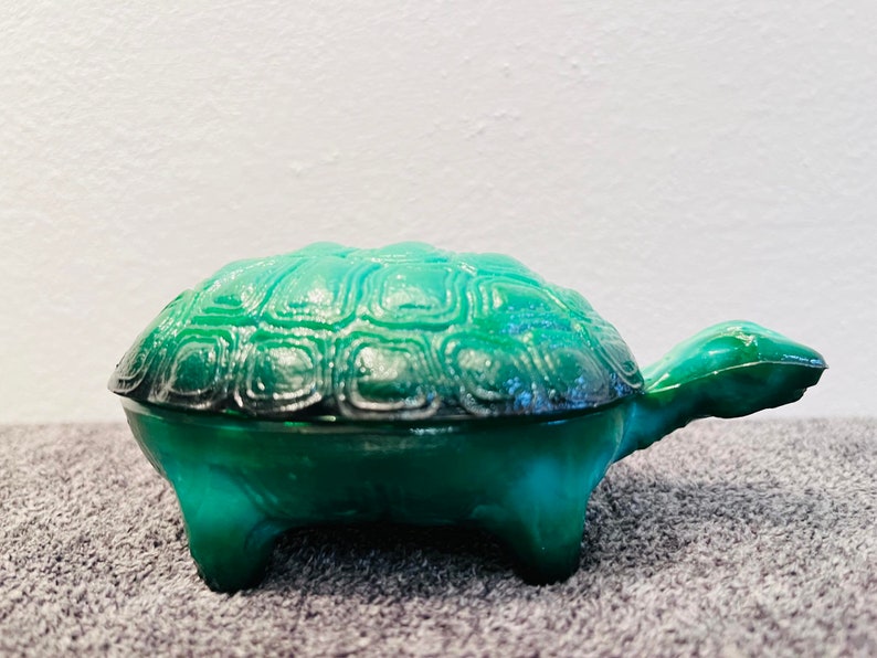 Bohemia Jade Malachite Glass Turtle ART DECO 1930's Made by Hand in ...