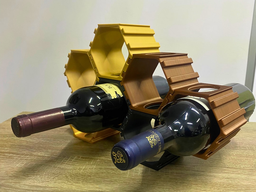 Modular Bottle Holder, Hexagonal Wine Display, 3D Printed Wine Holder ...