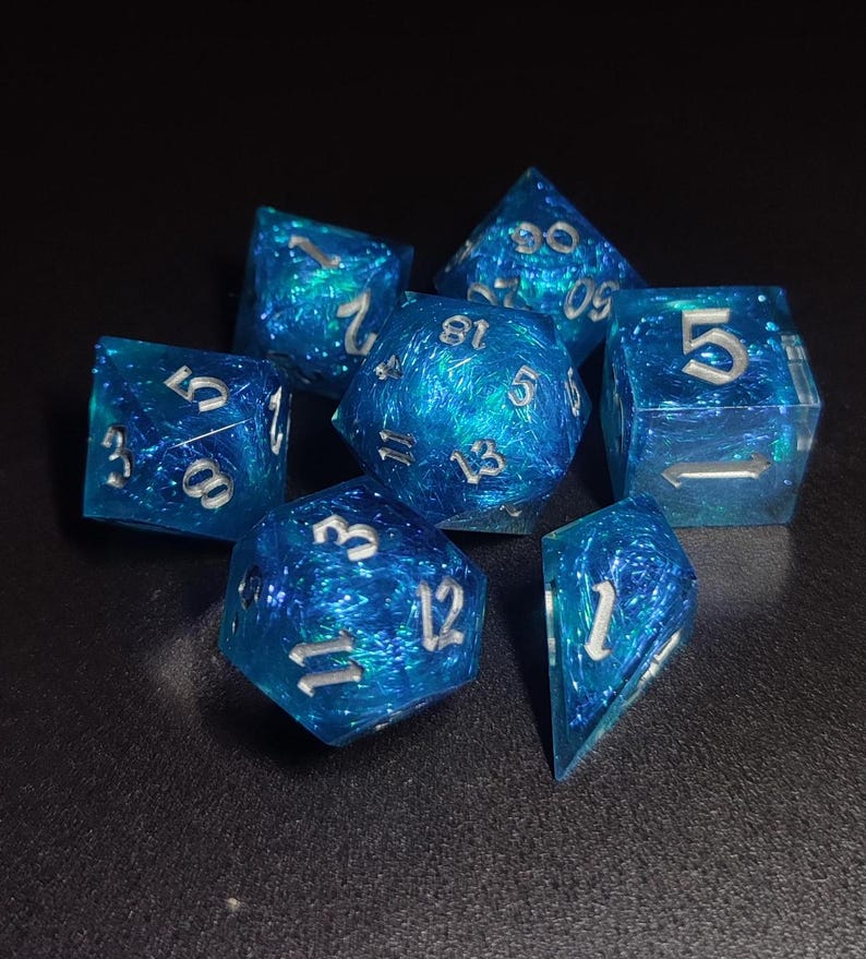 Storm Light 7 Piece Polyhedral Handmade Dice Set - Etsy