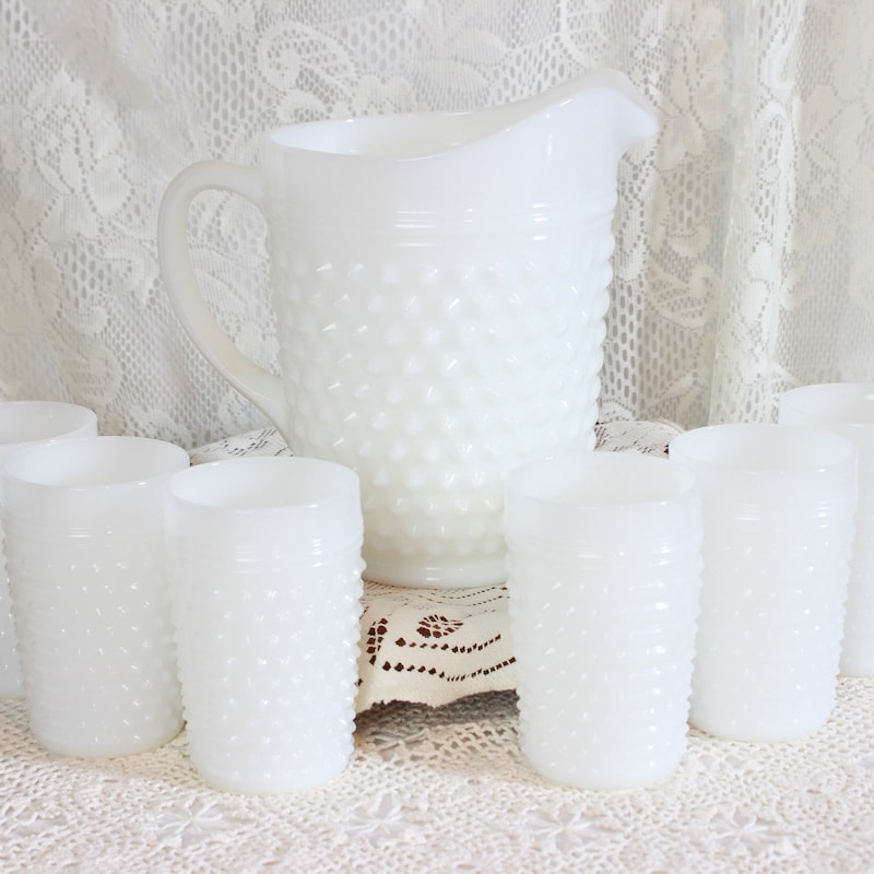 Milk Glass Pitcher - Etsy