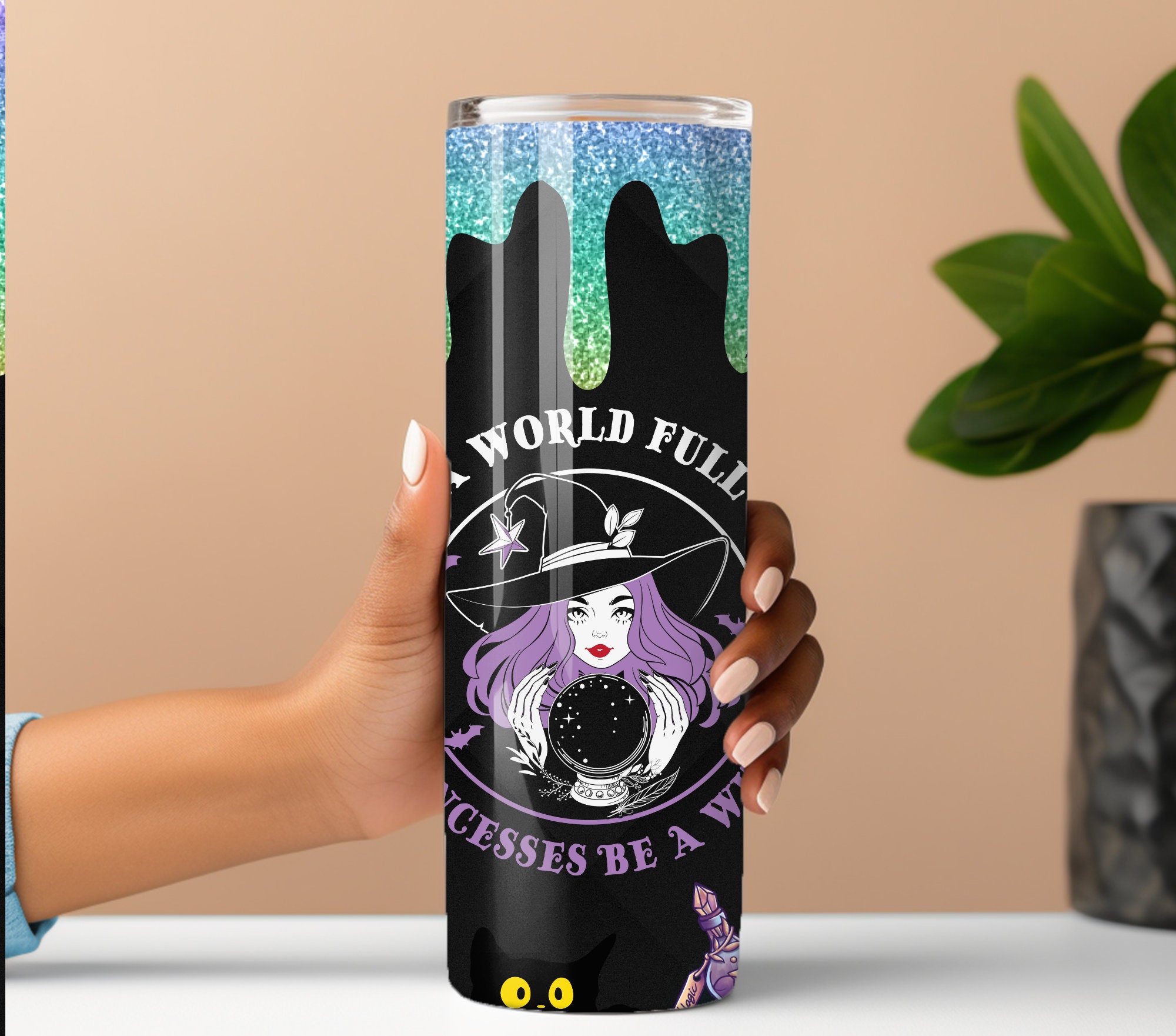 Witchy Sublimation Tumbler: Stunning 3D Design, Ideal for Coffee Lovers ...