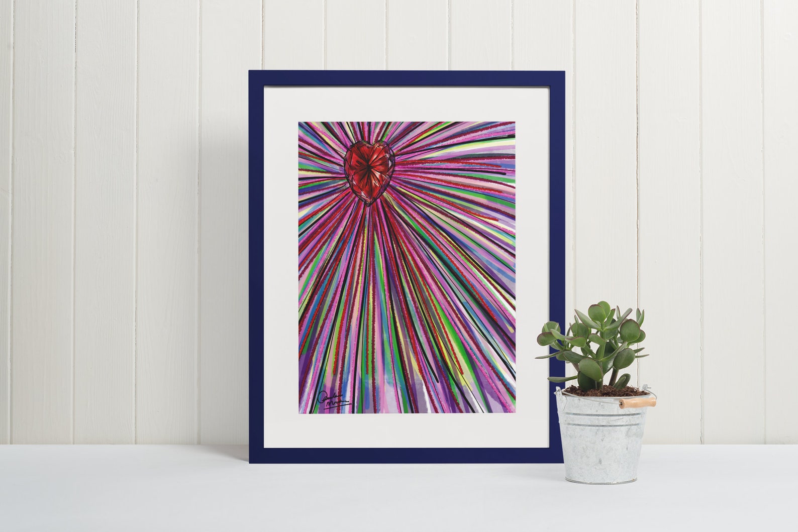 Crystal Spirit Heart Painting, Wall Decor, Digital Download, Original ...