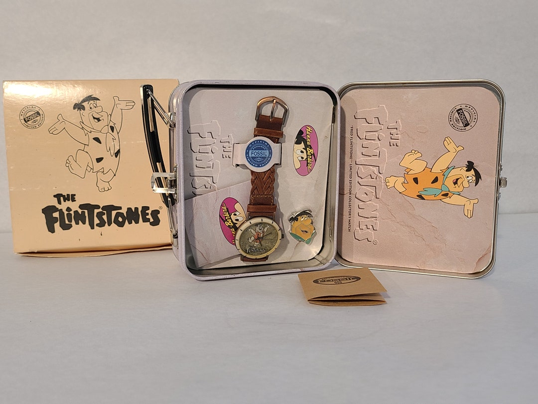 Fred Flintstone Fossil Watch Mens With Carrying Case and Original Box ...