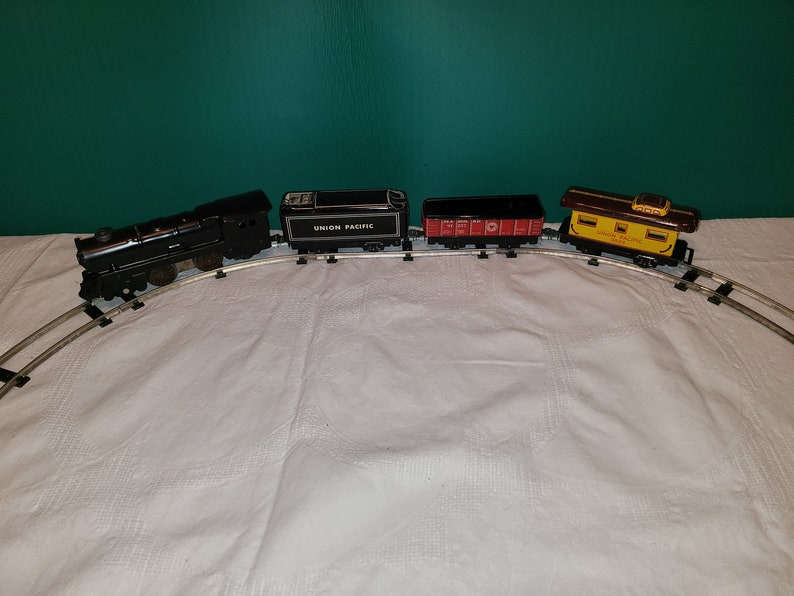 1930's Tin Pacific Union Train Set Battery Operated Steam Engine by ...