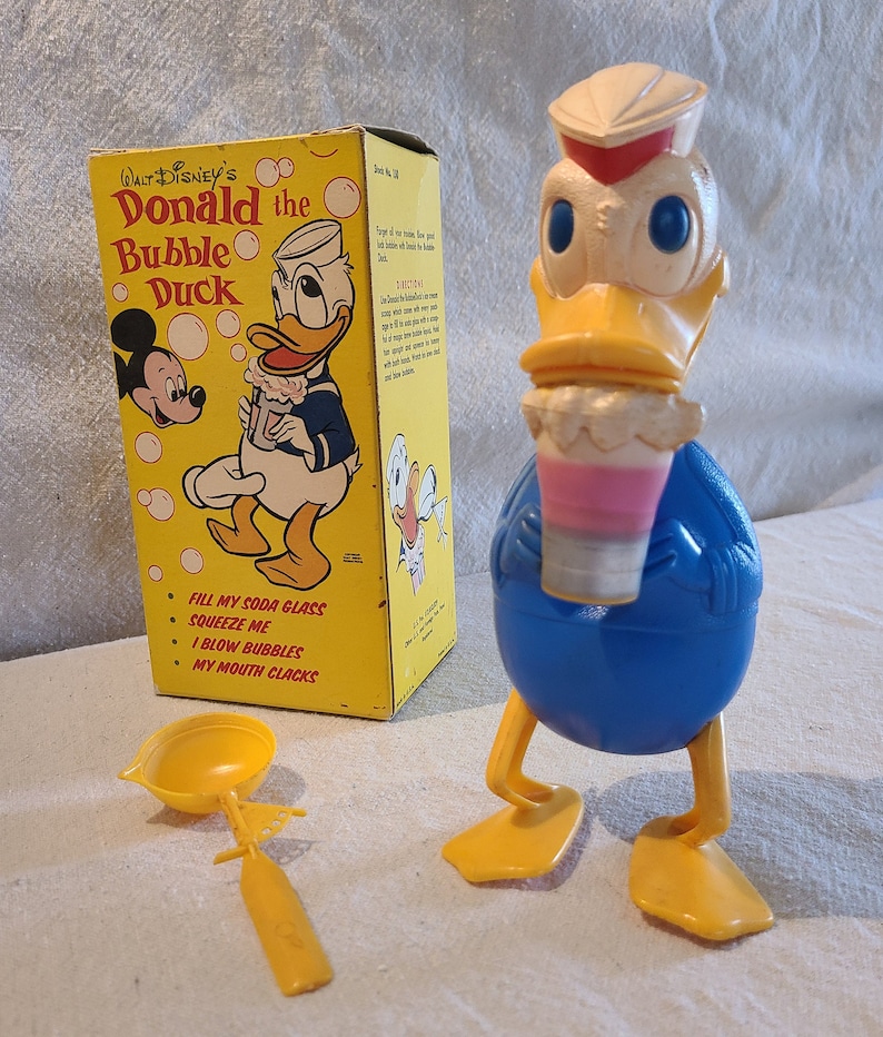 1950's Donald Duck Toy in Box " Walt Disney's the Bubble Duck" - Etsy