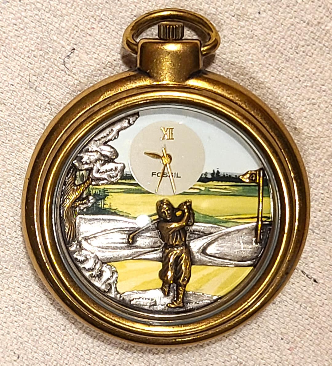 Greatest Golf Watch Ever! Vintage Pocket Watch by Fossil With Wood Case ...