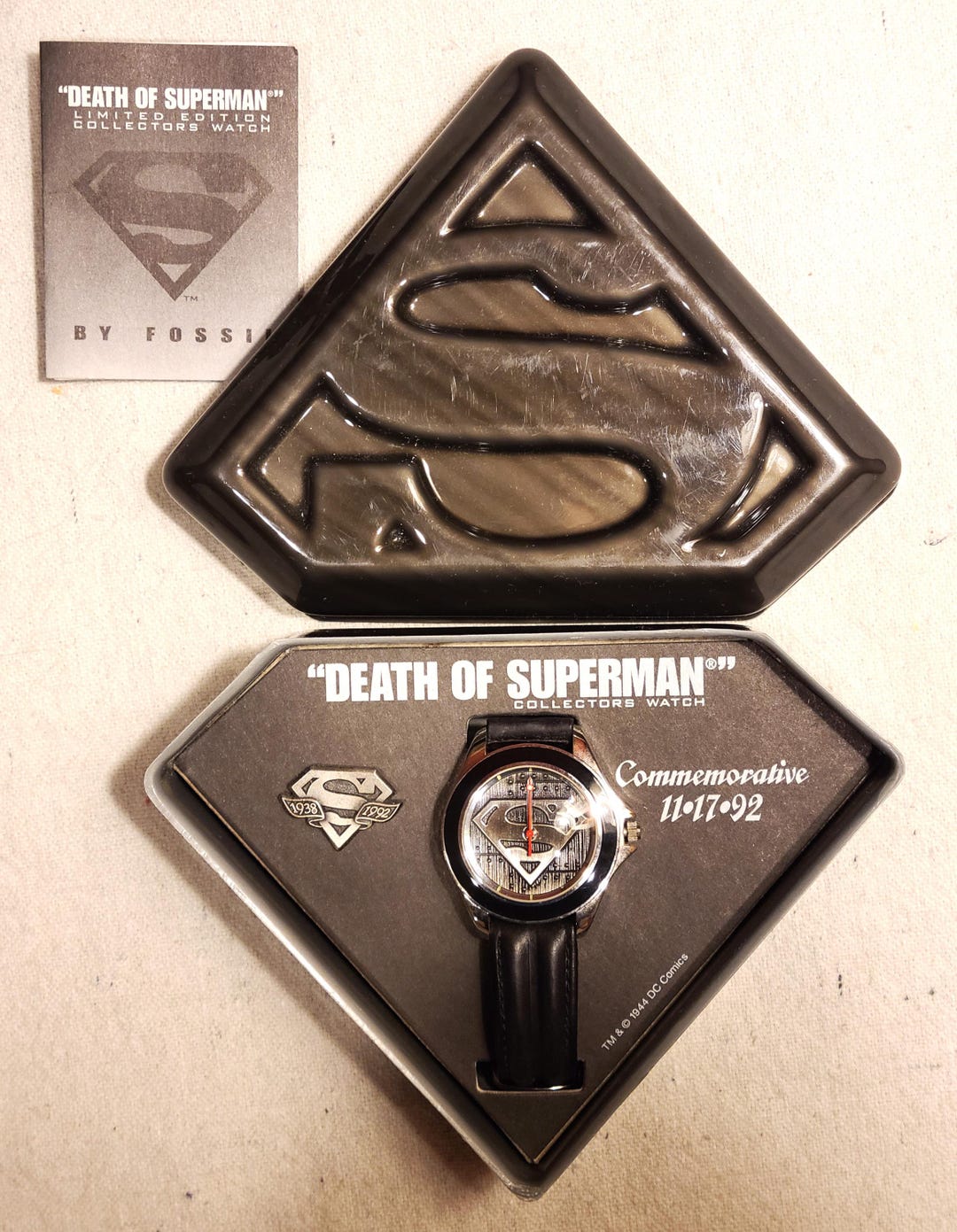 Fossil "death of Superman" Watch New in Box Never Worn. From 1992 - Etsy