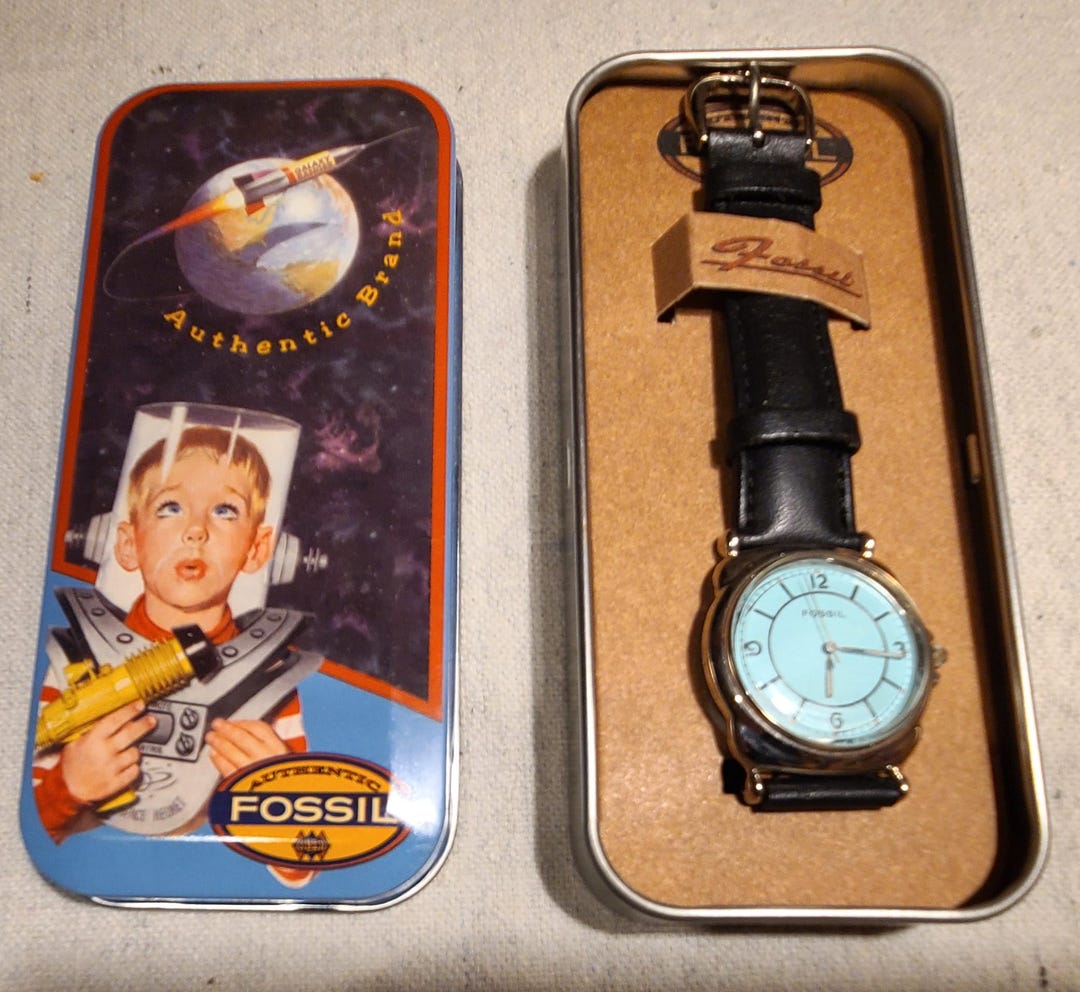 Vintage Fossil Watch With Glowing Face New in the Box - Etsy