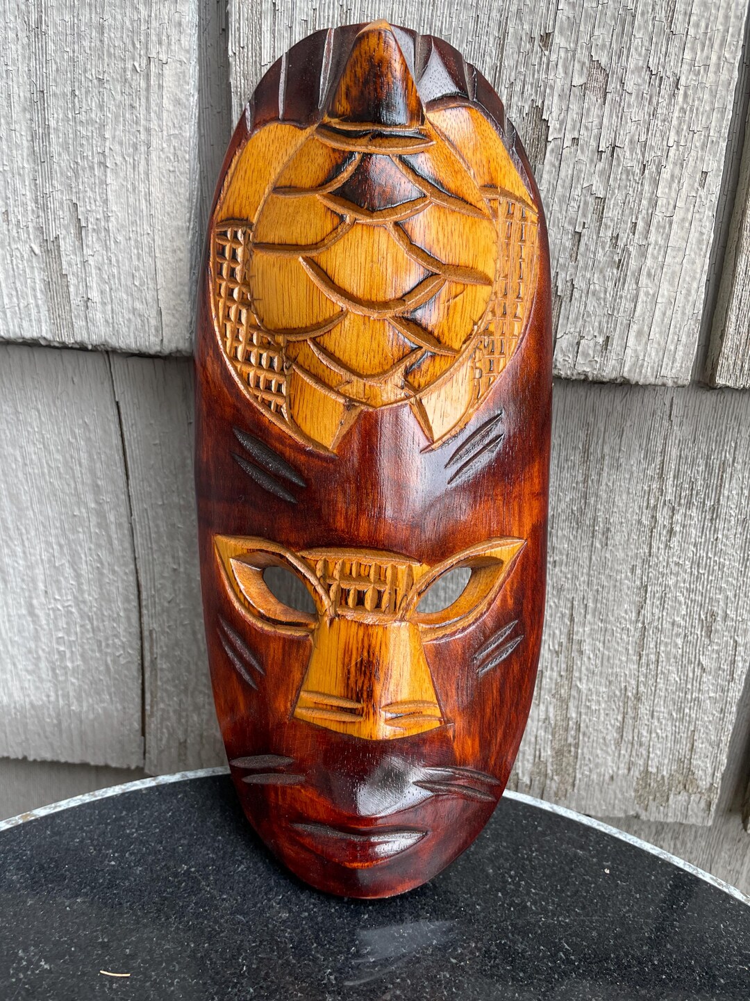 Fiji Hand Carved Wooden Mask Turtle Image South Pacific Ritual ...