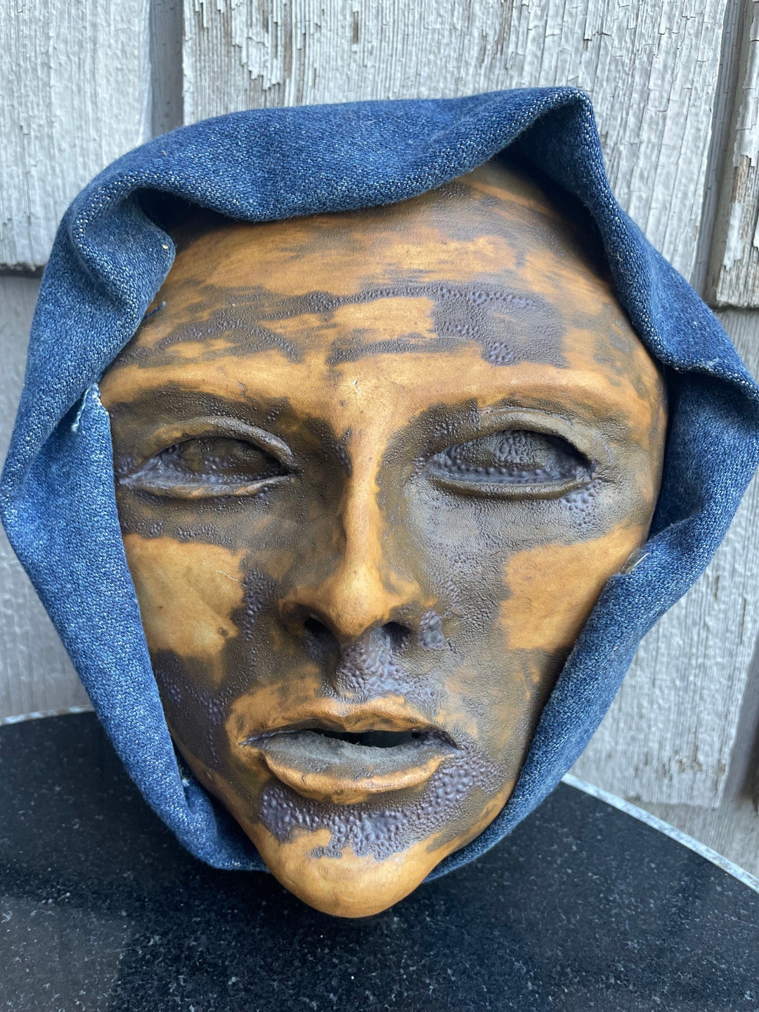 Sculpted Death Mask Art Handmade Mysterious Dark Stranger Androgynous ...